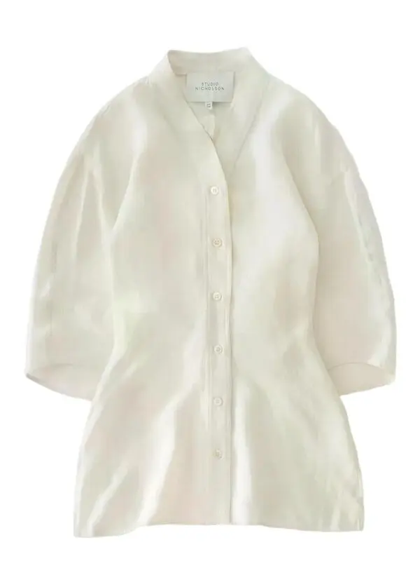 Studio Nicholson Asti Curved-sleeve Blouse - Neutrals