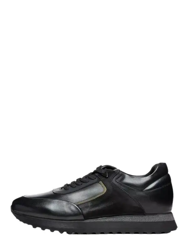 POCHE PARIS Panelled Lace-up Sneakers - Black