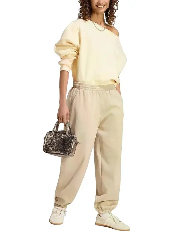 Adidas Loose Fleece Track Pants - Neutrals