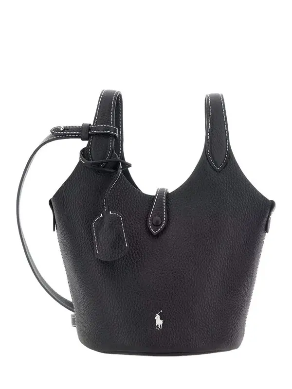 Polo Ralph Lauren Polo Play Small Leather Tote & Crossbody - Black