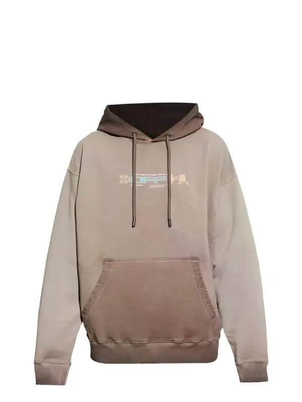 Off-White Arrows Print Cotton Hoodie - Brown