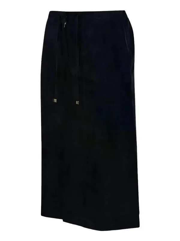 Max Mara Gazza Drawstring Suede Midi Skirt - Blue