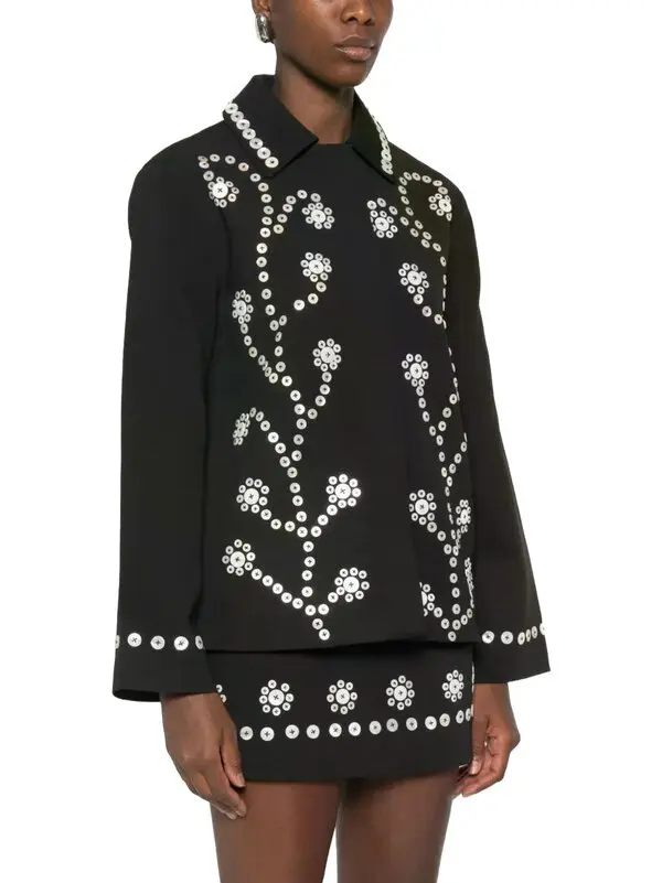 Stine Goya Eyelet-embellished Floral Jacket - Black