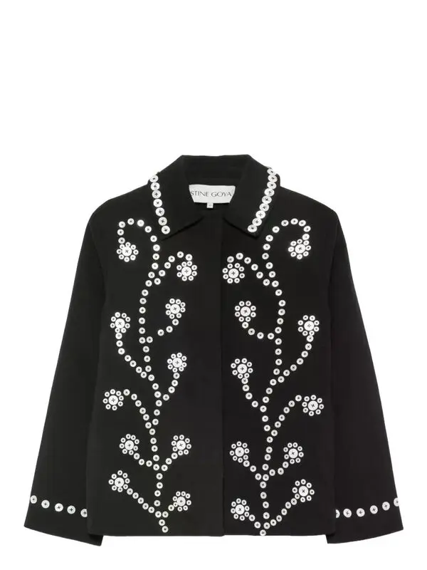 Stine Goya Eyelet-embellished Floral Jacket - Black