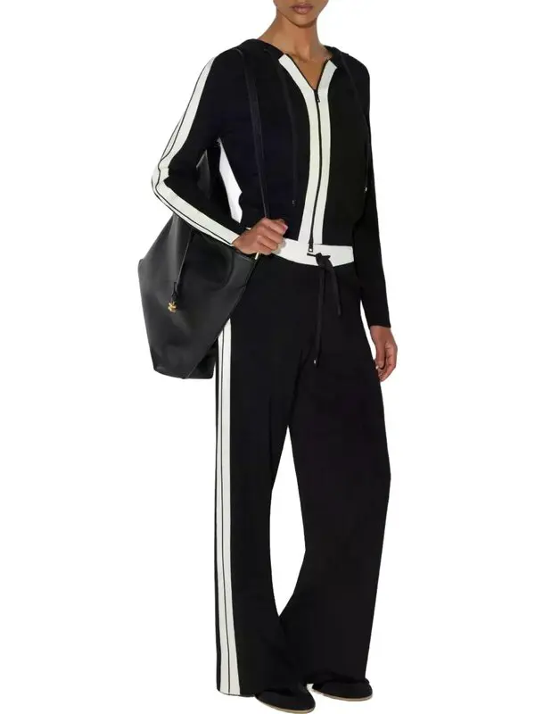 Elisabetta Franchi Knit Trousers With Logo - Black