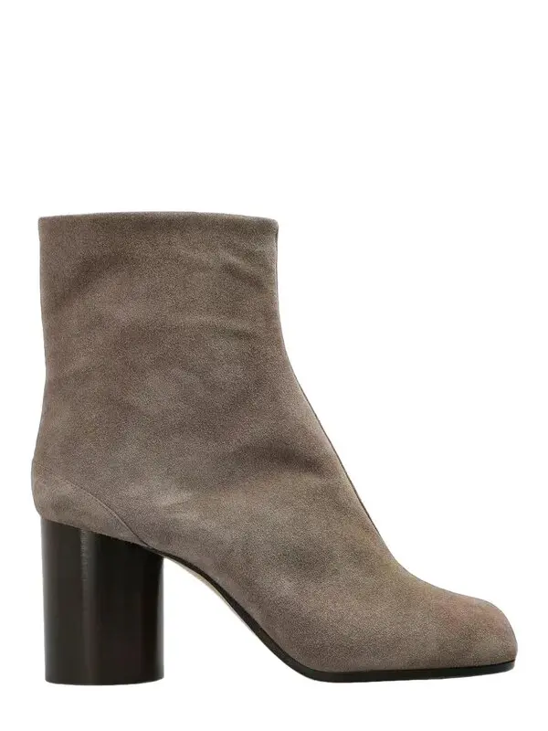 MAISON MARGIELA Suede Heeled Ankle Boots With ‘tabi’ Cut-out - Neutrals