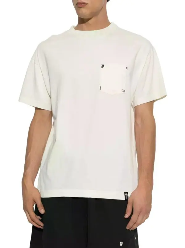 Palm Angels Logo-print Pocket T-shirt - Neutrals