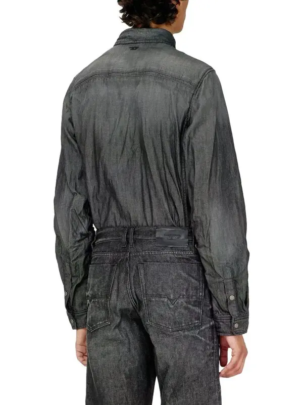 DIESEL® Shirt In Creased Denim - Grey