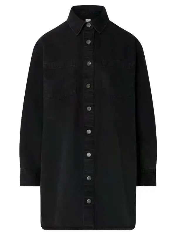 Liu Jo Embroidered Denim Shirt Dress - Black