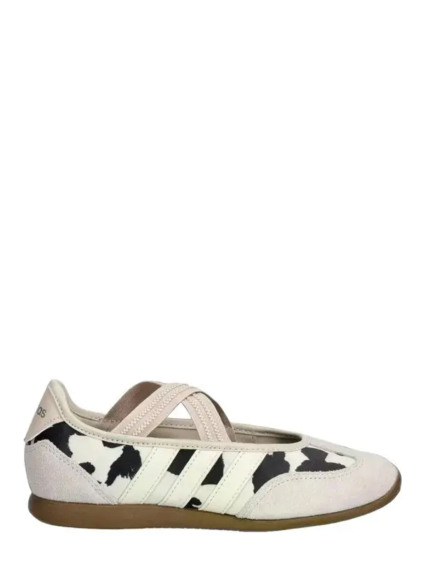 Adidas Barreda Mary-jane Cow-print Elasticated Ballet Flats - Neutrals