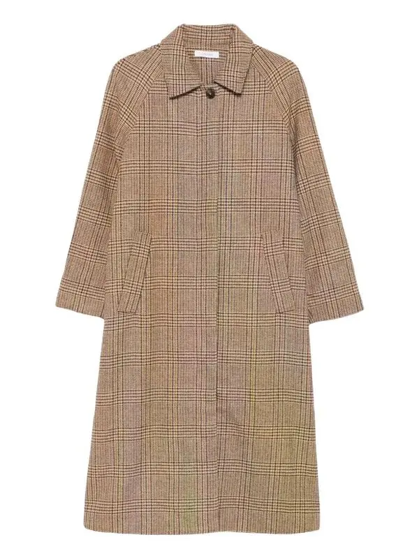 JCSOPHIE Checked Raglan Sleeve Coat - Neutrals