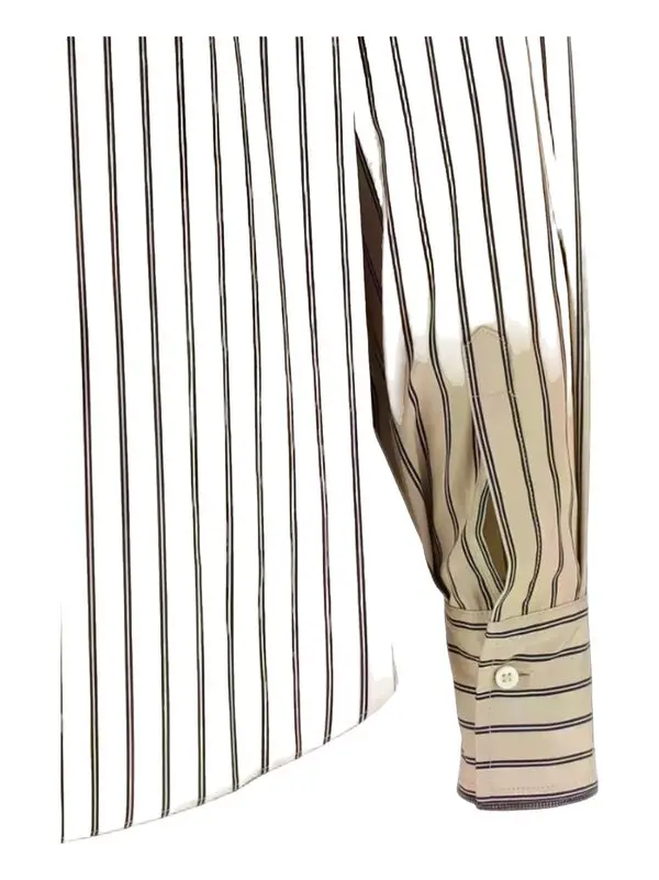 Brunello Cucinelli Striped Tie-fastening Shirt - Neutrals