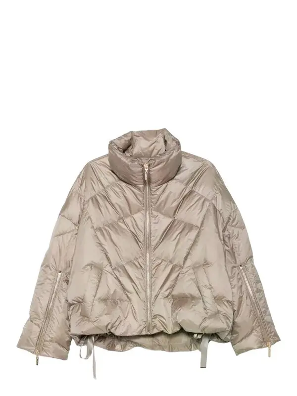 TWINSET Quilted Puffer Coat With High Neck - Neutrals