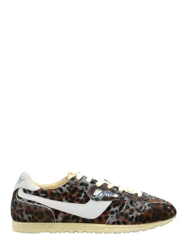 AUTRY Windspin Leopard-print Sneakers - Brown