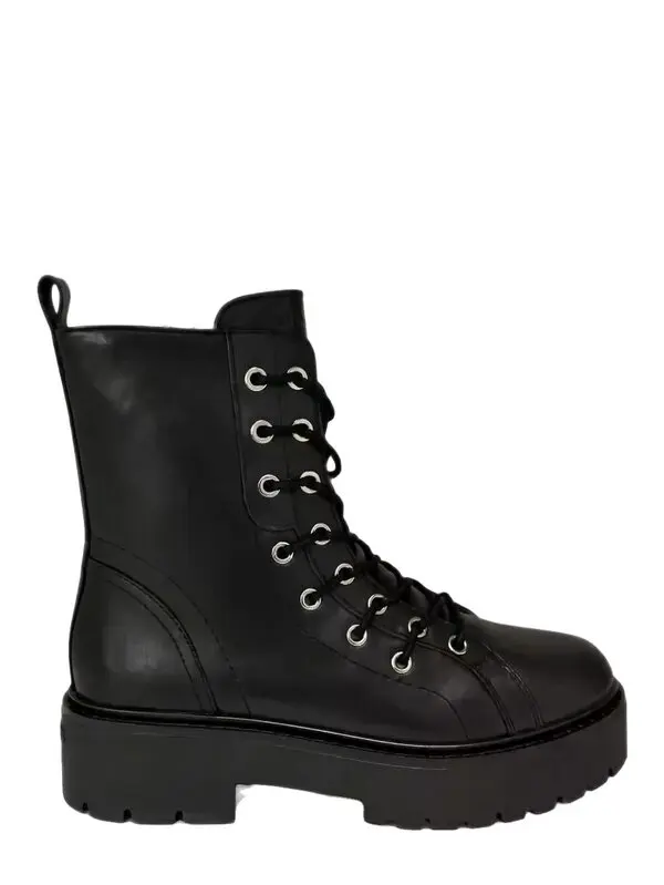 Pinko Lace-up Platform Combat Boots - Black