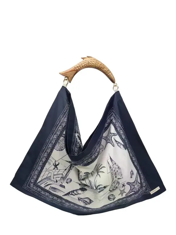 Farm Rio Fish Handle Tote Bag - White