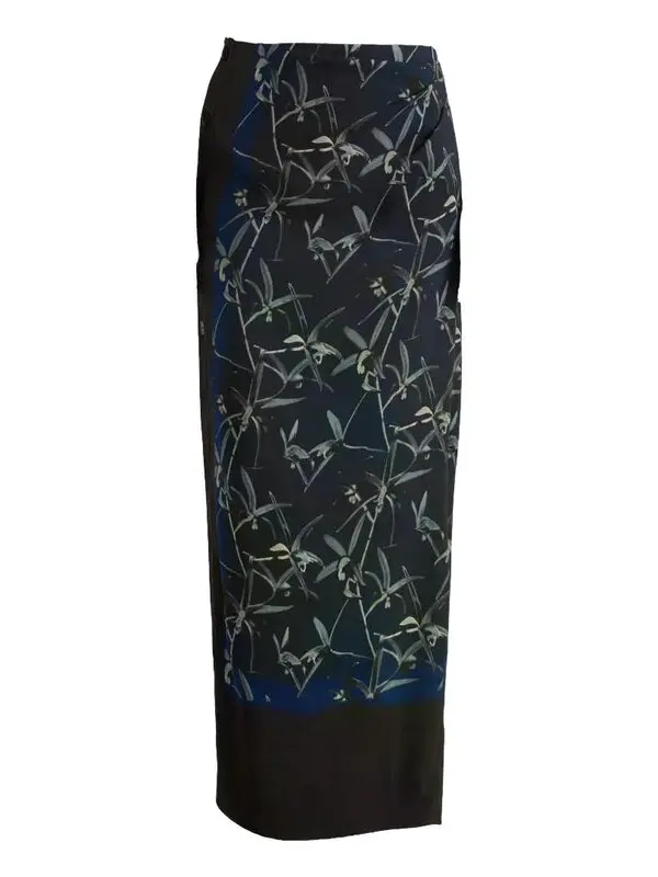 Proenza Schouler Anais Printed Stretch Cady Skirt - Blue