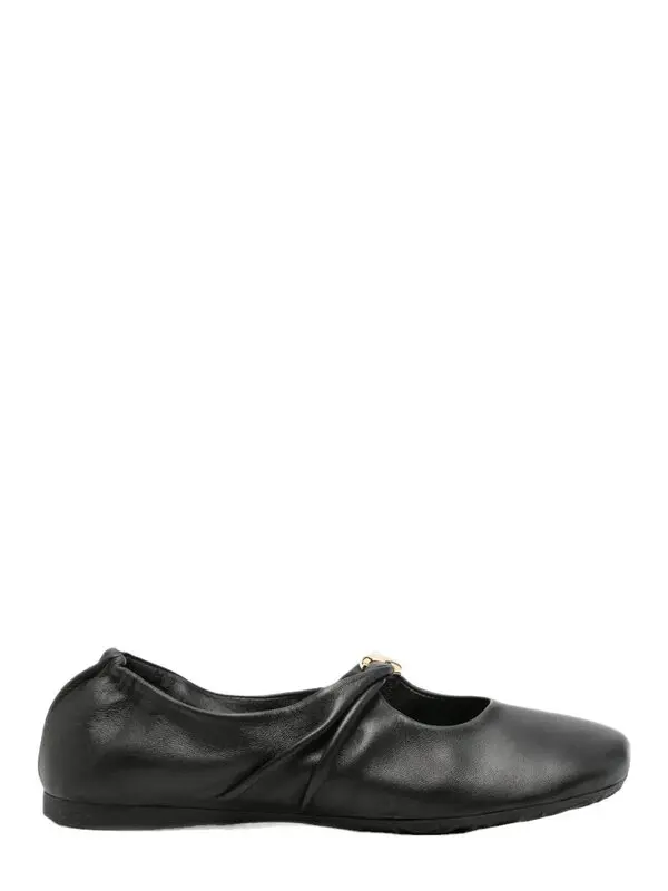 Loewe Pebble Soft Leather Ballet Flats - Black