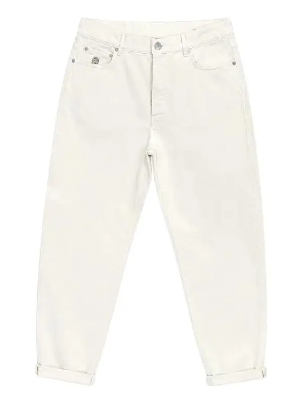 Brunello Cucinelli Logo-patch Jeans - White