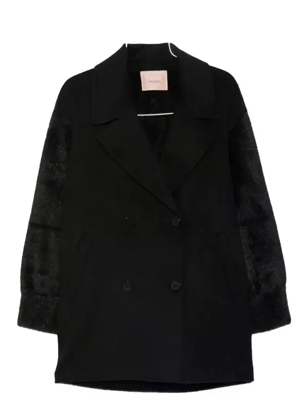 TWINSET Double-breasted Panelled Jacket - Black