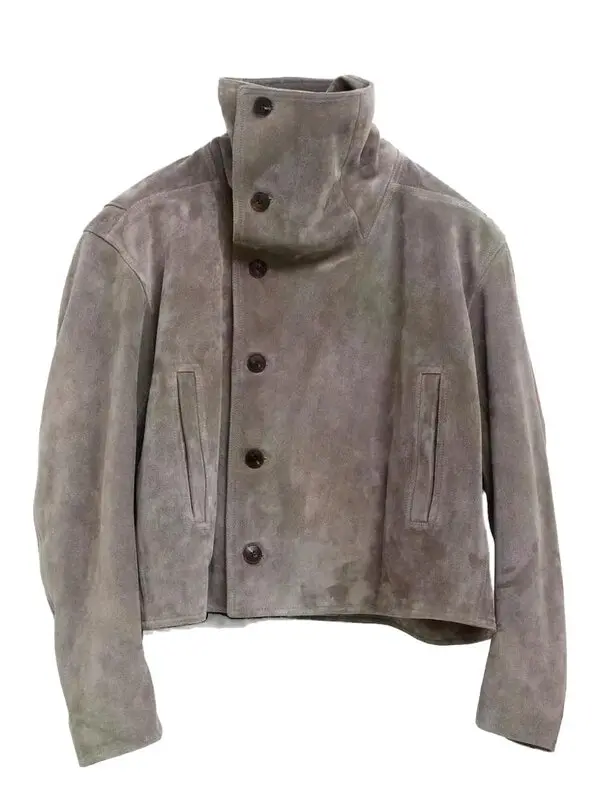 Rick Owens High-neck Buttoned Jacket - Grey