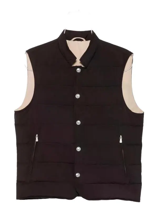 Eleventy Quilted Gilet - Brown
