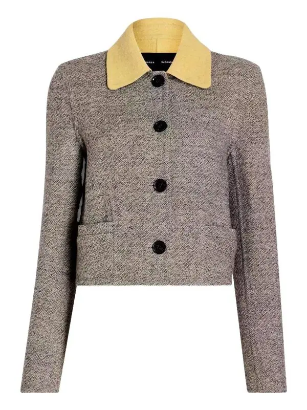 Proenza Schouler Gaelle Jacket In Double Face Melange Outerwear - Grey