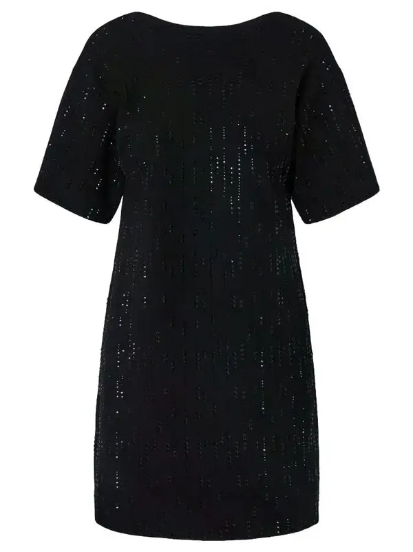 Liu Jo Knit Dress With Rhinestone Embellishments - Black
