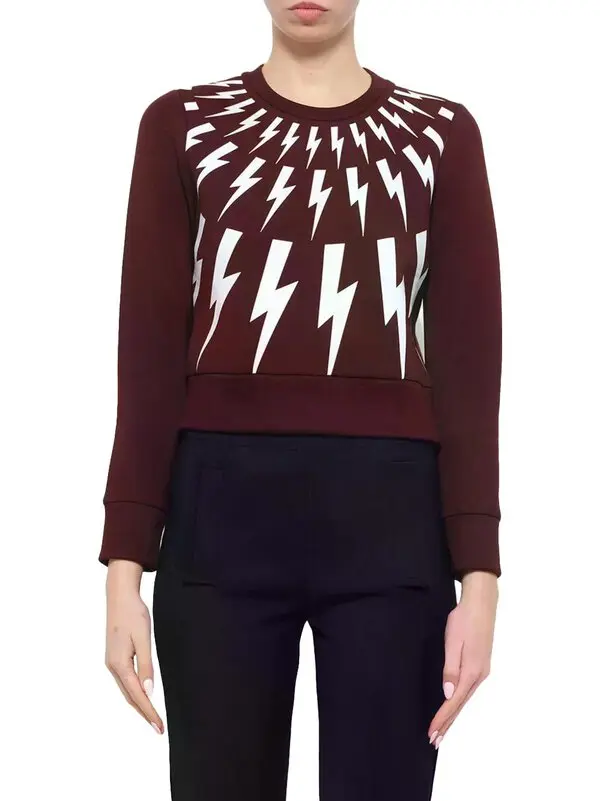 Neil Barrett Thunderbolt Print Crewneck Sweatshirt - Red