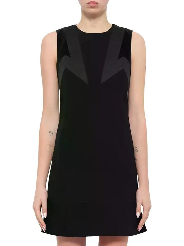 Neil Barrett Lightning Bolt Panel Mini Dress - Black