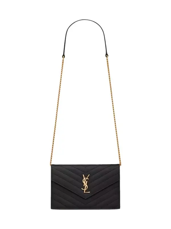 Saint Laurent Cassandre Quilted Leather Shoulder Bag - Black
