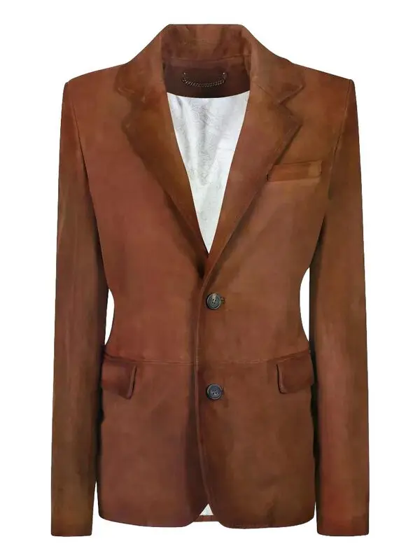 GOLDEN GOOSE Jacket In Waxed-suede - Brown