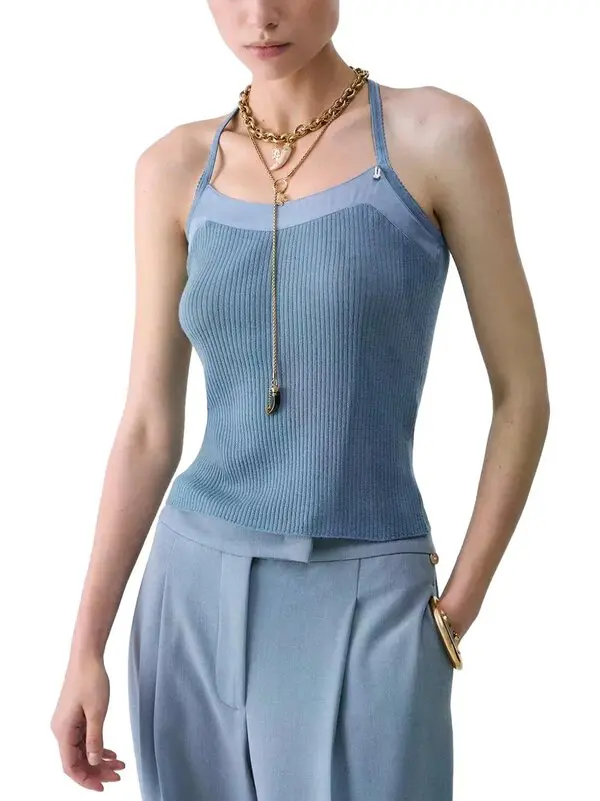 Liu Jo Cross-back Knit Top - Blue