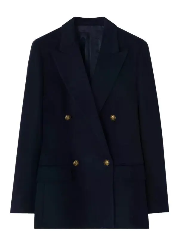 Burberry Cashmere Tailored Double-breasted Jacket - Blue