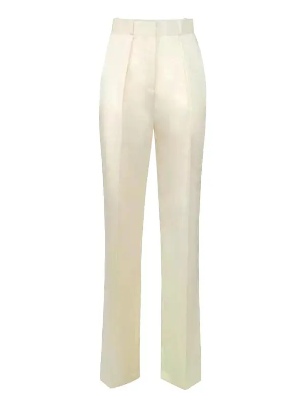 Elisabetta Franchi Stretch-satin Trousers - Neutrals