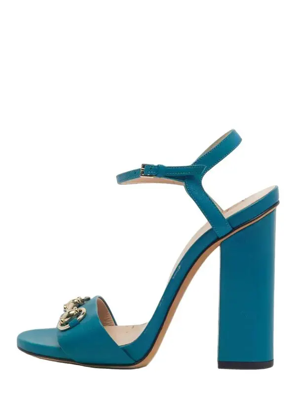 Gucci Horsebit Ankle-strap Leather Sandals - Blue