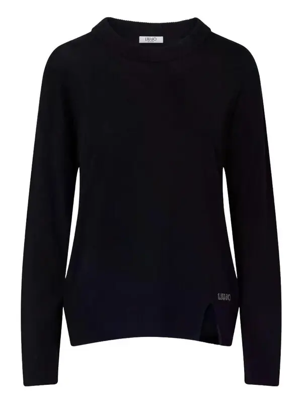 Liu Jo Wool-blend Sweater With Logo Embellishment - Black