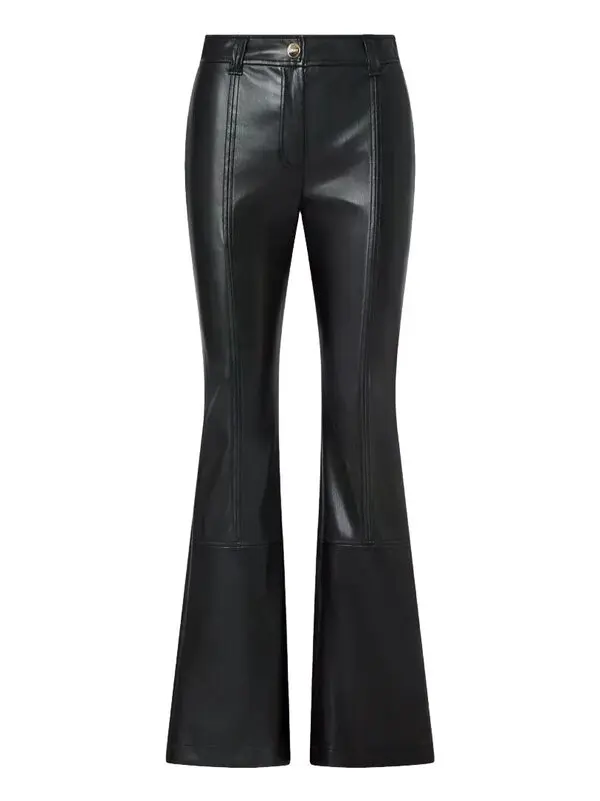 Liu Jo Coated Wide-leg Trousers - Black