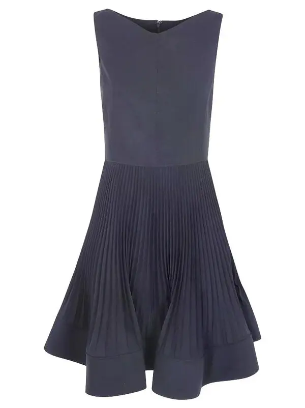 Emporio Armani Pleated-skirt Sleeveless Mini Dress - Black