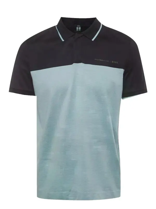 BOSS Phillipson Color-blocked Logo-print Polo Shirt - Blue