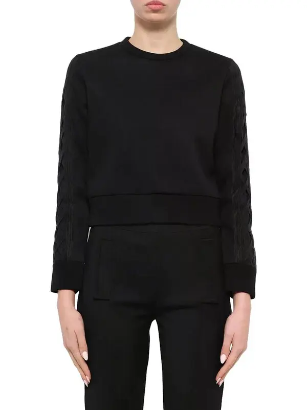 Neil Barrett Braided Sleeve Crew Neck Sweater - Black
