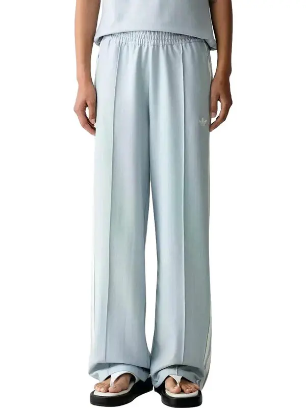 Adidas Herringbone-pattern Side-stripe Track Pants - Blue