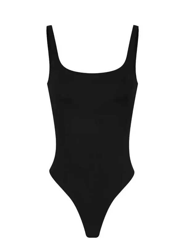 Elisabetta Franchi Bodysuit In Lightweight Crêpe Jersey Fabric - Black