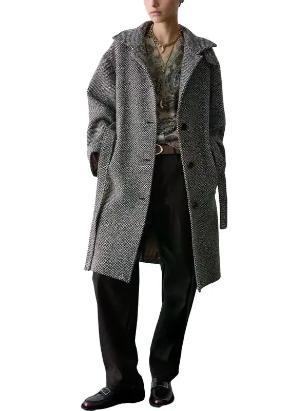 Liu Jo Wool Coat With Belt - Brown