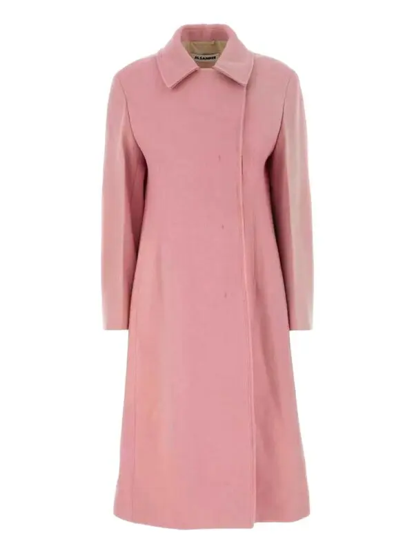 JIL SANDER Concealed-fastening Wool Coat - Pink