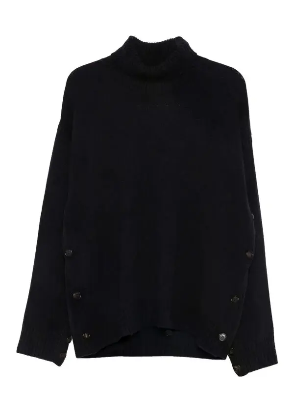 FRENKEN Button-detail Roll-neck Knitwear - Black