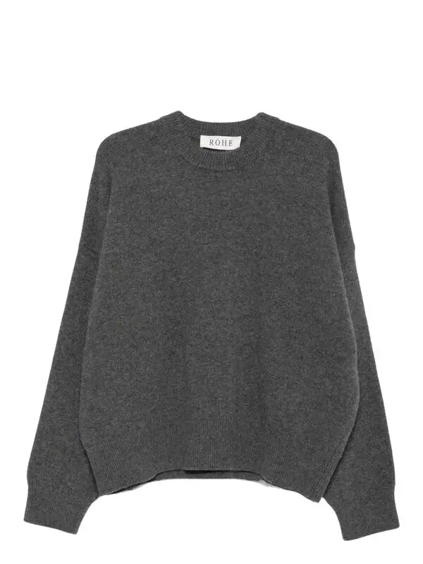 RÓHE Crew Neck Dropped-shoulder Sweater - Grey