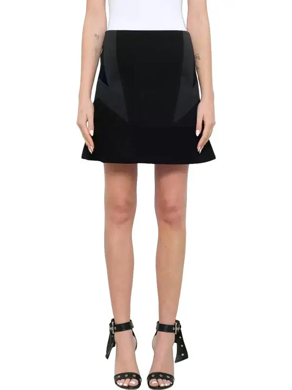Neil Barrett Panelled Flared Mini Skirt - Black