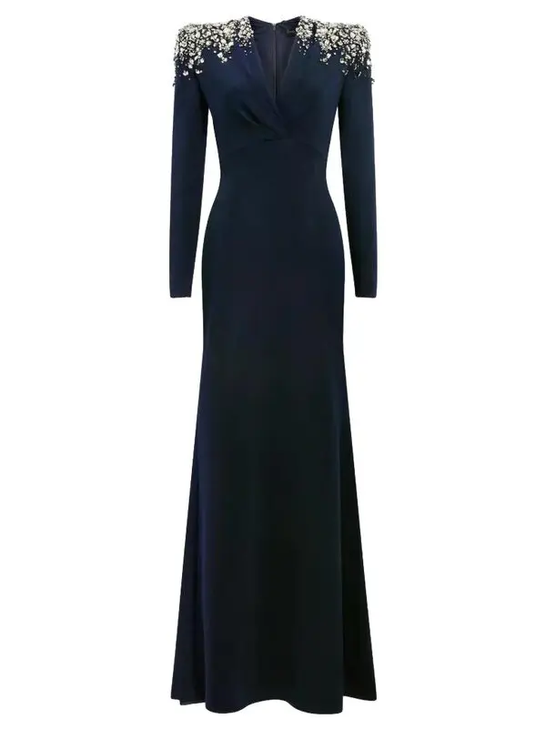 Jenny Packham Quicksilver Embellished Gown - Blue