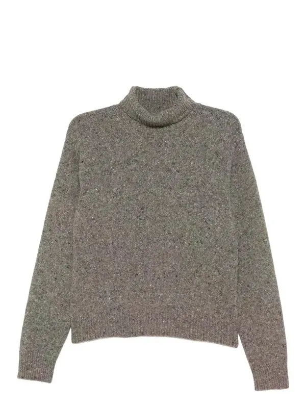 RÓHE Roll-neck Mouliné Sweater - Grey